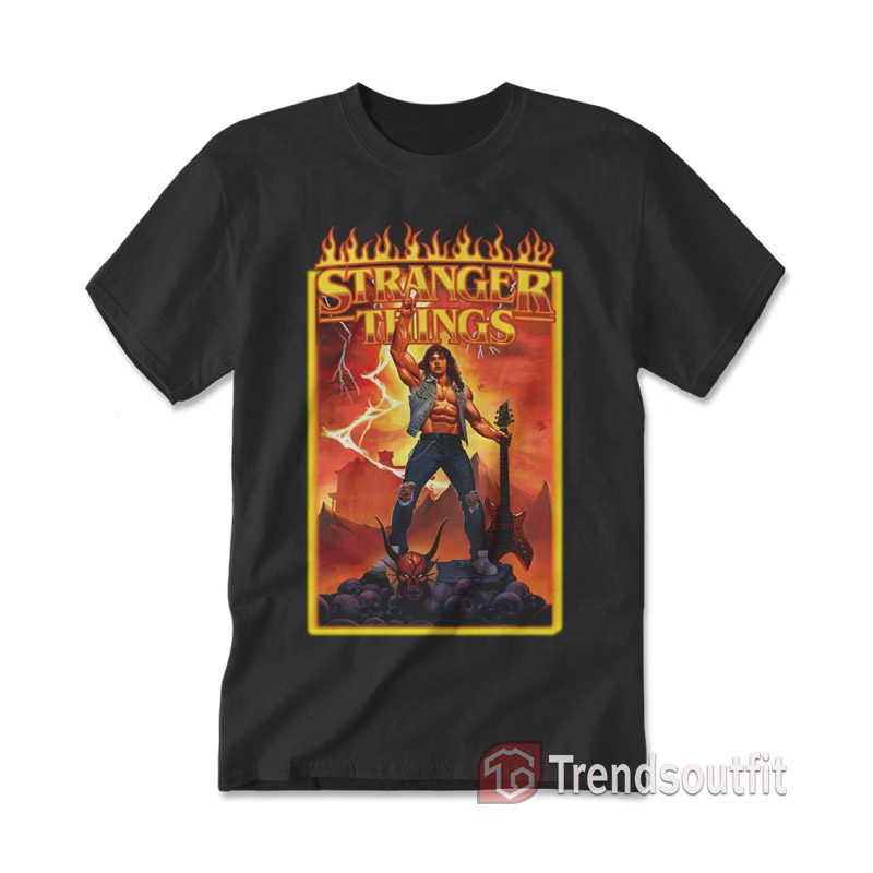 Stranger Things Series Eddie Munson Metal T-Shirt - Trendsoutfit